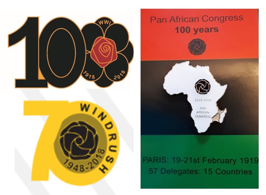 70 Windrush, 100 Years WWI & 100 Years PAC Badges – BlackPoppyRose